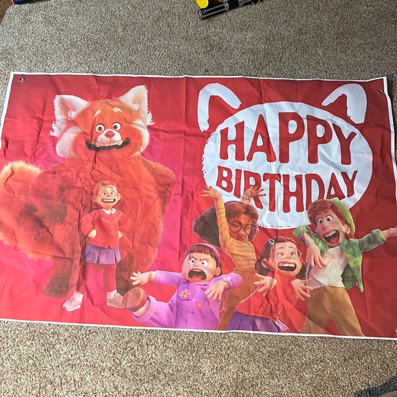 Party Supplies | Turning Red Happy Birthday Banner | Poshmark